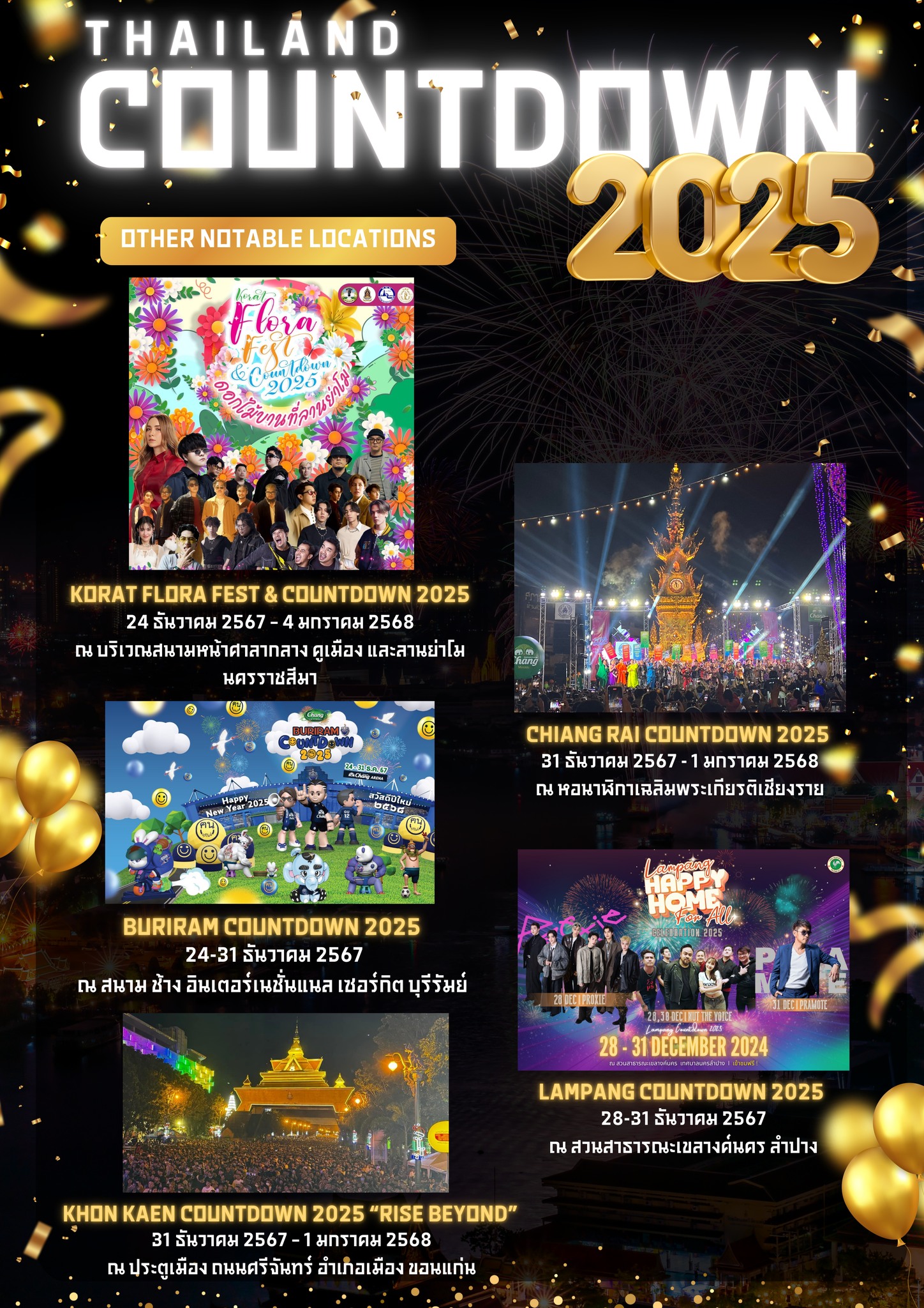 รวมพิกัดงาน Countdown 2025